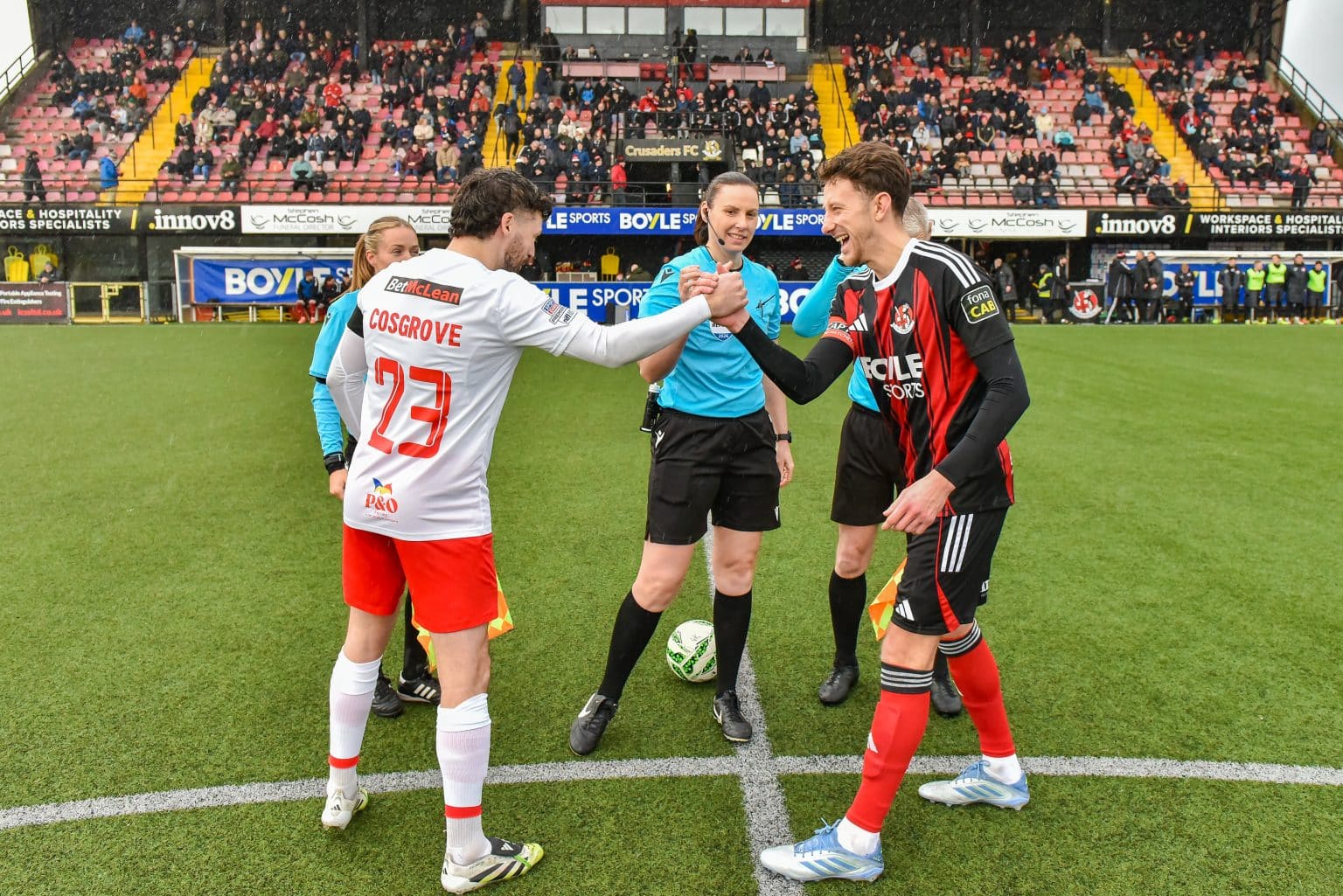 In pictures: referee Louise Thompson and assistant Rachel Greer take ...